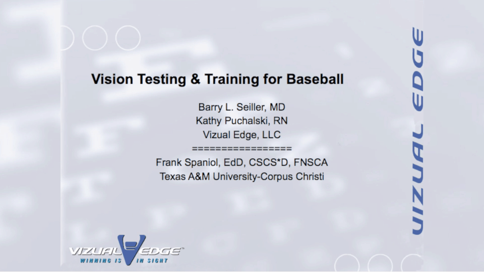 Vision testing and training - The Art of Coaching Baseball